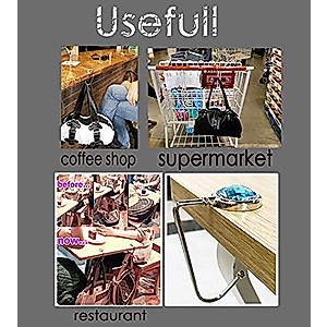 6 Pack Purse Hook Long Handbag Hanger for Table Desk, Creatiee Portable Bag Holder Under Counter Handbags Hook for Women Girl (Style 1)