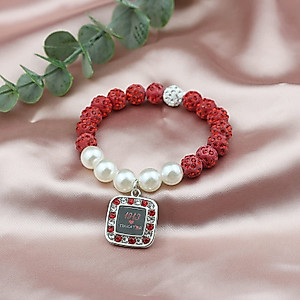 Sorority Paraphernalia Gift for Women Soror 1913 Greek Sorority Bracelet Red Elephant Charm Bracelet Sisterhood Gift Graduation Jewelry (Black)