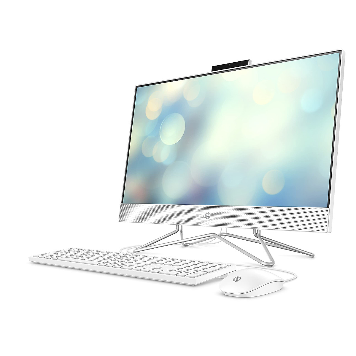 HP 24" All-in-One Desktop, AMD Athlon Silver 3050U Processor, AMD Radeon Graphics, 8 GB RAM, 256 GB SSD, Windows 11 Home (24-dd0210, Snow White) (Renewed)