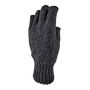 BRUCERIVER Men's Wool knitted with Thinsulate lining Fingerless Ragg Gloves Colour Anthra