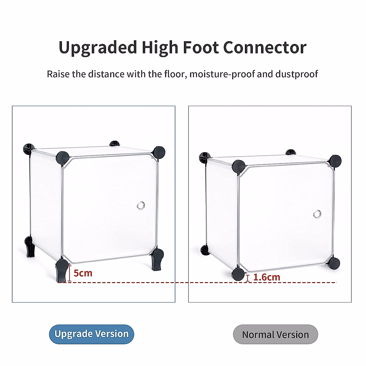 AWTATOS Storage Cube Organizer with Doors, Stackable Closet Shelf for Bedroom, Clothes Shelving Rack, DIY Square 6 Cubes Bookcase, Plastic Space Saver for Home, Living Room, Office, Translucent White