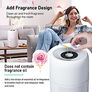 2 Pack TPLMB Air Purifiers for Bedroom Home,H13 HEPA Filters,Better Sleep,Desktop Air Purifier with Nightlight Speed Control,For Home Living Room,24dB Bass System,P60, small, White