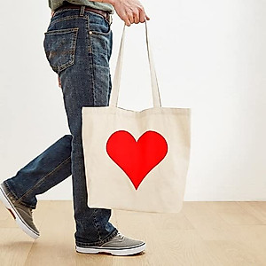 CafePress Simple Red Heart Tote Bag Natural Canvas Tote Bag, Reusable Shopping Bag