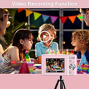Digital Camera, Kids Camera with 32GB Sd Card, Autofocus FHD 1080p 48MP Compact Camera with 16x Digital Zoom, Vlogging YouTube Camera for Kids, Teens, Students, Girls, Boys, Adults, Beginners