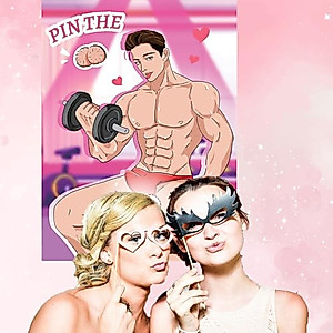 Roscid Bridal Shower Games Bachelorette Party Games Funny Party Game Girls Party - Pin The Balls on The Hunk Girls Nights Party Game Pin The Eggs Game, Engagement Party Games 24 Players