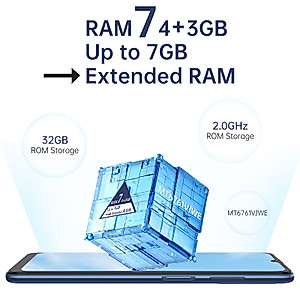 Blackview A53 Unlock Phone, 7GB+32GB/SD 128GB Expandable Android Phones, Android 12 Cellphone, Triple SIM Card Slots, 5080mAh Battery, 6.517 inches Smart Phone HD+ Screen, Face ID t Mobile Phone