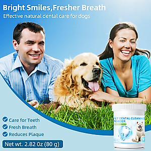 Himnum Dog Teeth Cleaning Powder,Dental Powder for Dogs Teeth Plaque and Tartar,Dog Oral Cleaning Powder with Probiotics,Fresh Breath,80g