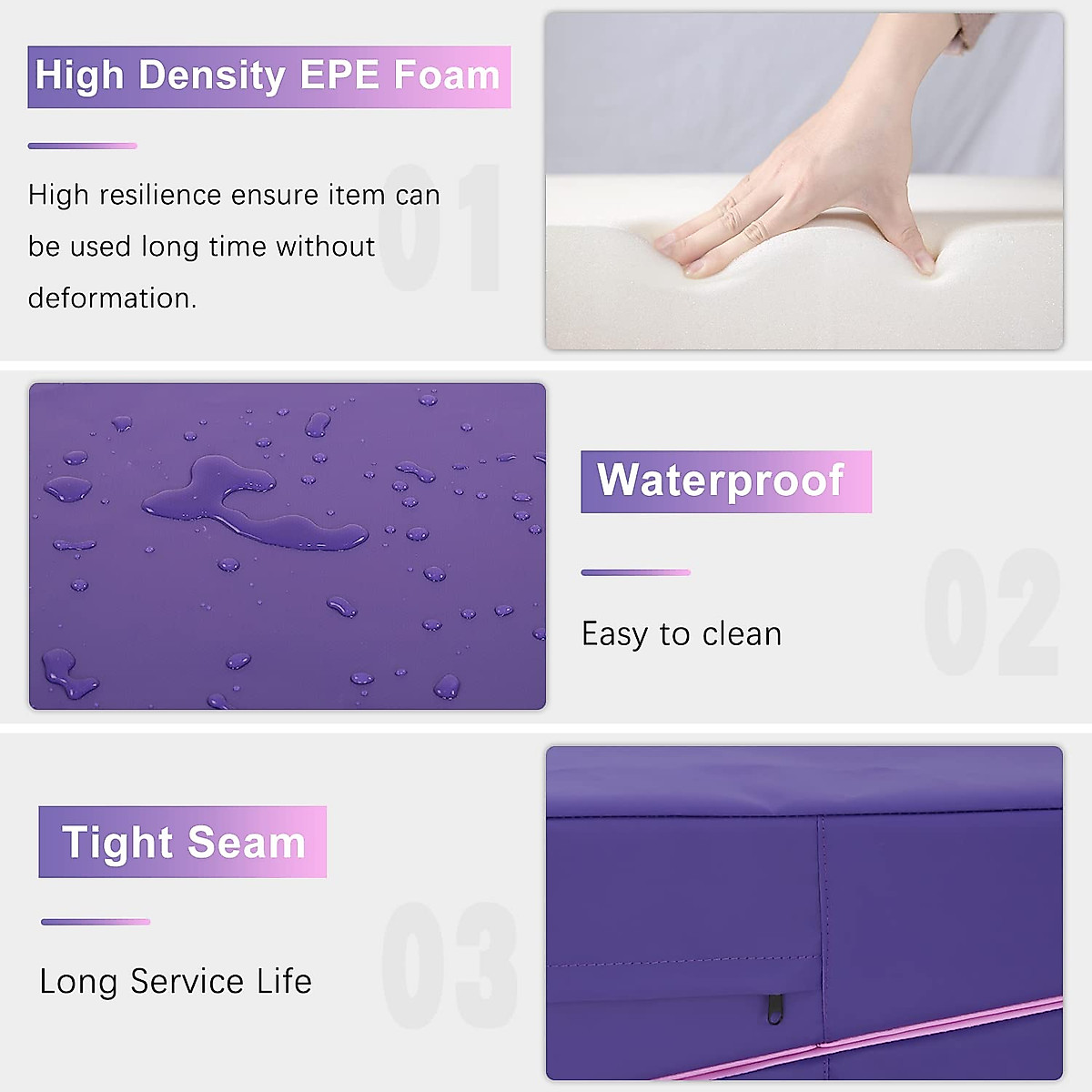 Gymnastics Mat Incline Mats Foam Kids Climbing Mat Folding Tumbling Wedge Mats for Gym Cheese Mats for Gymnastics Exercise Mat Yoga Mat for Kids Play Home Exercise Aerobics, Pink