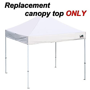 Eurmax New 10x10 Pop Up Canopy Replacement Canopy Tent Top Cover, Instant Ez Canopy Top Cover ONLY, Choose 30 colors,Bonus 4PC Pack Canopy Weight Bag (White)