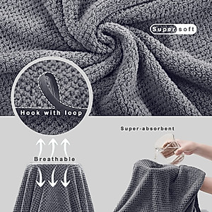 OLESTER Microfiber Grey Bath Towel Set 2 Pack-35" x 70" Bath Towels for Shower Pool Beach Bathroom Super Absorbent Soft Quick Dry Oversized Lightweight Towels