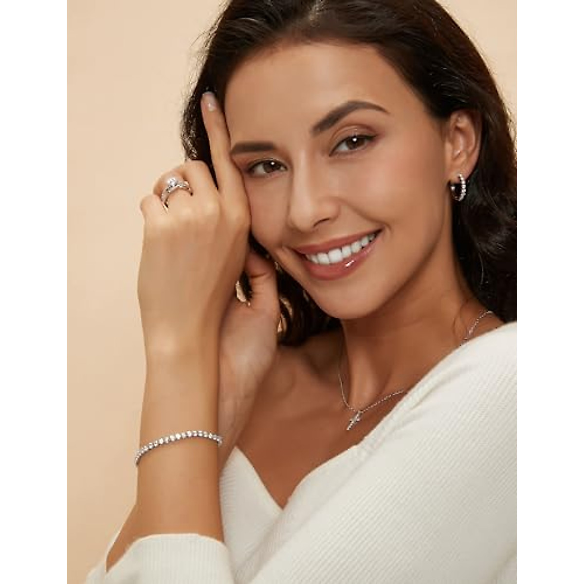 Mameloly 1.5ct Engagement Rings for Women Round Bridal Ring Sets Cubic Zirconia Wedding Band Twisting Infinity Pave Set Size 7