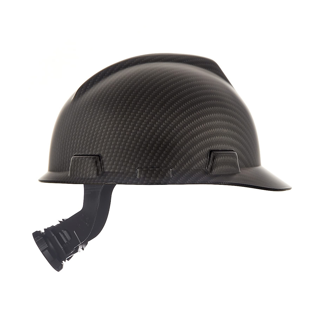 MSA 10204777 Hydro Dip V-Gard Cap Style Safety Hard Hat With Fas-Trac III Ratchet Suspension | Polyethylene Shell, Self Adjusting Crown Straps - Standard Size in Sport Carbon