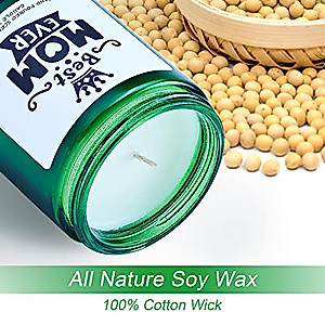 Bathtub Tray Caddy Bamboo 41" Longest Extended Length+ Gifts for Mom Lavender Scented Candles Bundle Green Jar