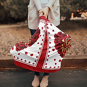 Baby Nursing Cover Carseat Canopy Valentines Love Heart Rose Red Floral Breathable Privacy Breastfeeding Scarf Gold Quotes White Multi Use Car Seat Covers for Boys or Girls