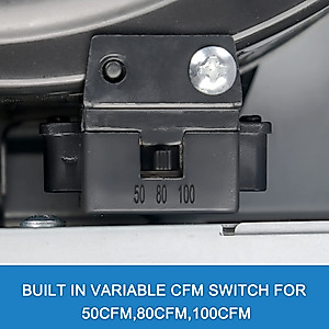 Tech Drive Bathroom fan 50-80-100 CFM DC Energy-Saving Motor,Very Quiet Ventilation and Exhaust Fan, Ceiling or Wall Mounted Fan, CFM Adjustable,White