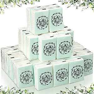 Travel Tissues Packs Wedding Facial Tissues Bulk Pocket Tissues Small Tissues Travel Size Faith Hope Love 3 Ply Tissue Packs Wedding Favors for Guests (50 Packs)