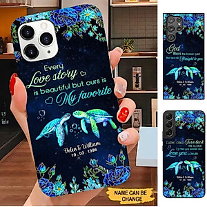 Turtle Couple I Wish I Could Turn Back The Clock, I'd Find You Sooner and Love You Longer Personalized Phone case Multicolor