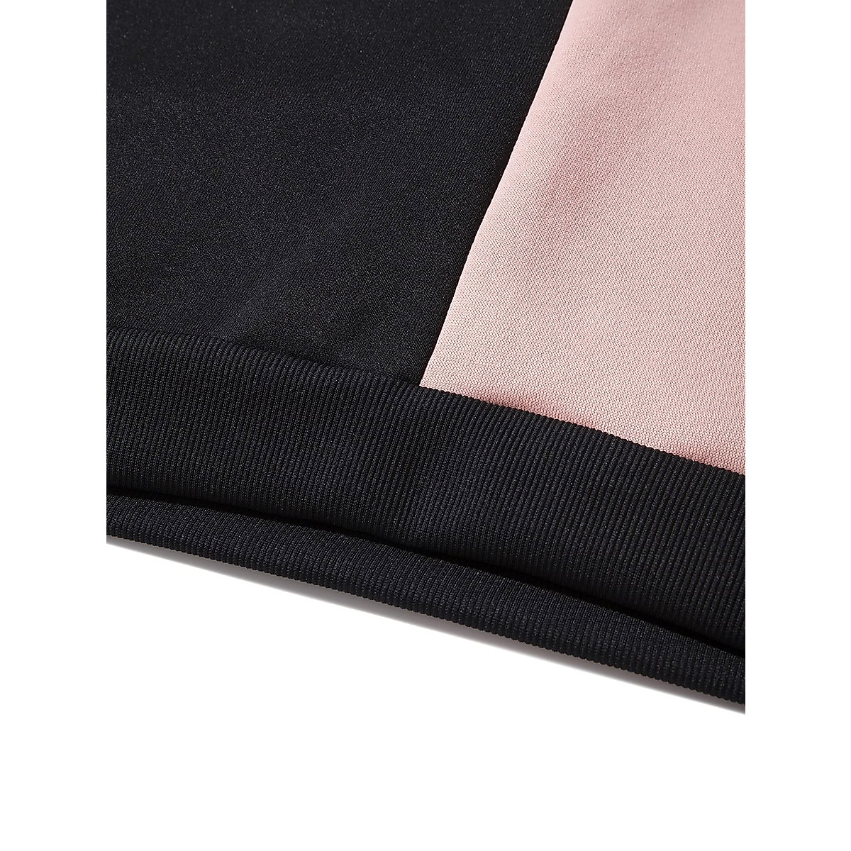 SOLY HUX Men's Casual Colorblock Pullover Fashion Loose Fit Long Sleeve Graphic Trendy Drawstring Hoodie Sweatshirt Black Pink L