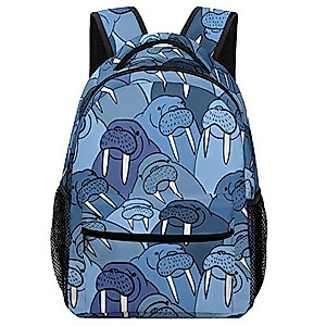 Walrus Backpack Bookbag Cute Funny Printed Graphic for Book Study Travel