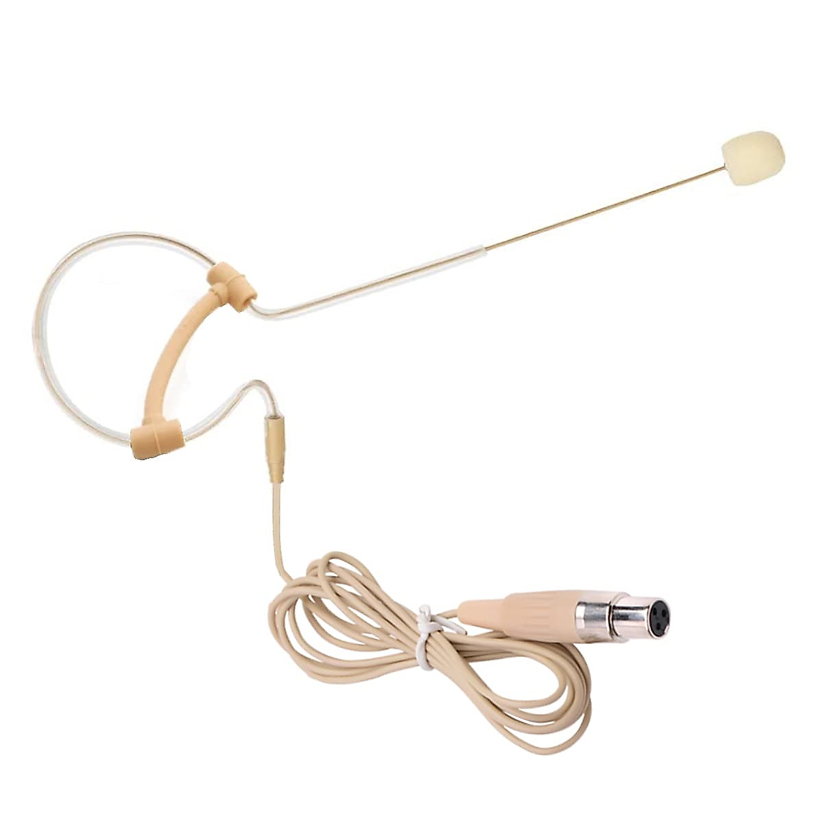 Haoin Single Ear Headset Microphone Earset Headworn Mic Compatible with AKG Wireless System Bodypack Transmitter with 1.2m Cable Windscreen Mini XLR 3 Pin TA3F Plug