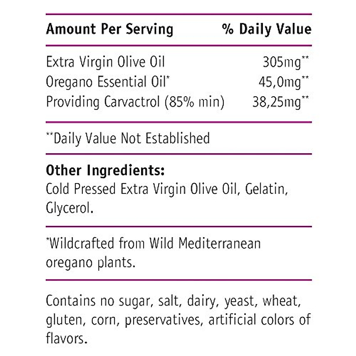 Teliaoils Wild Oregano Oil Softgels Capsules. High Carvacrol and Quality, 60 Softgels