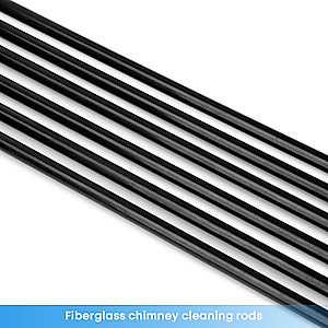 Stanbroil 18-Foot Fiberglass Chimney Rod Kit, 1/4" NPT Fittings, Used with Brush to Clean Debris from Chimney