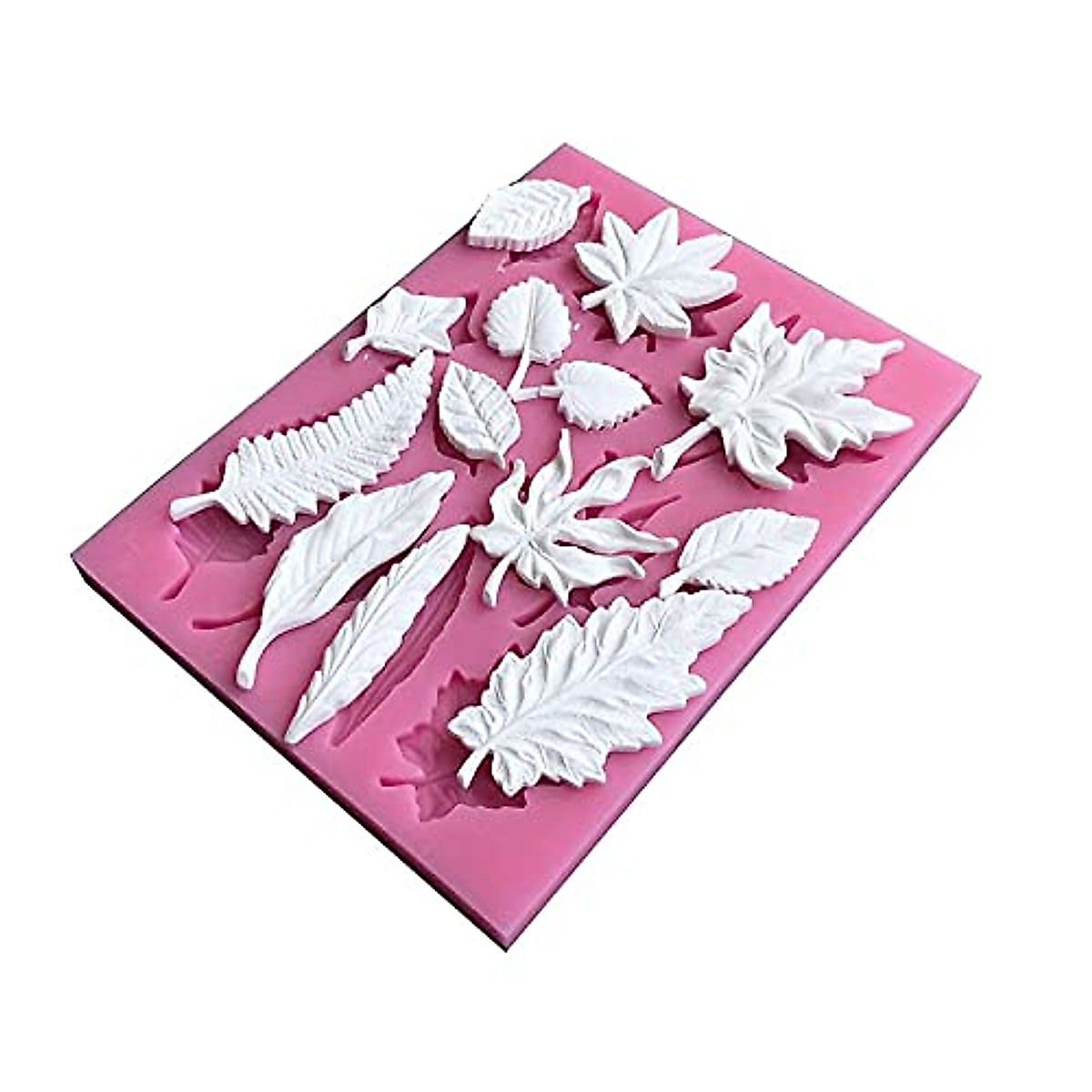 Cestony Leaf Shape Silicone Molds for DIY Cake Fondant Biscuit Cookies Soap Sugar Pudding Chocolate Hard Candies Dessert Candle Decor