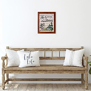 Life Is Better in the Mountains - Unframed 11x14” Rustic Outdoor Wall Art, Wood Landscape Print for Camping Cabin, Farmhouse, Lake House, and Apartment Decor