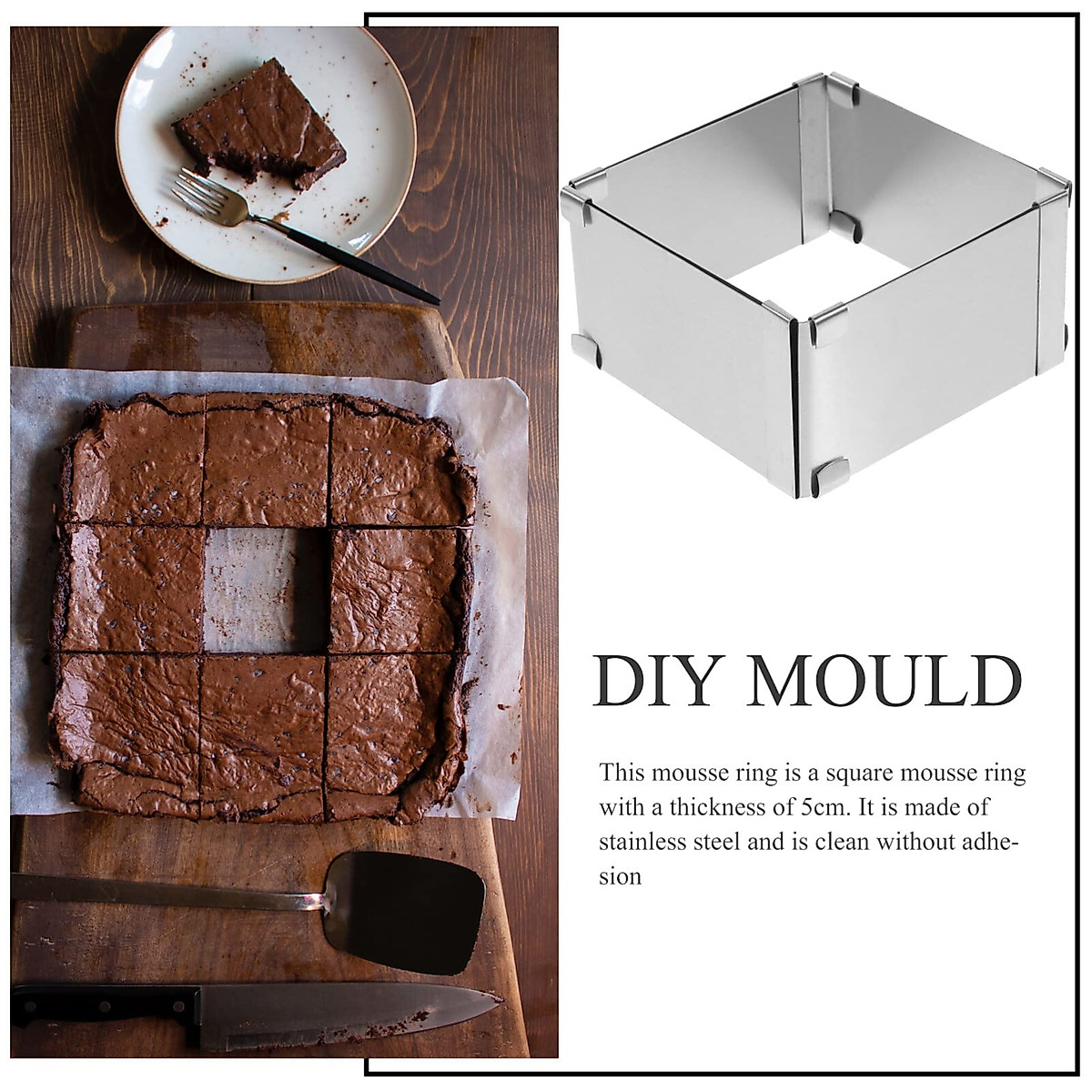 Cabilock Tiramisu Baking Mould for Mouss Ring Stainless Steel Cake Ring Pastry Ring Cirle Mold for Baking Cutting Cake Biscuit (Silver 6 Inch)