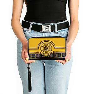 Buckle-Down Women's PU Zip Around Wallet Rectangle-Star Wars C3-PO, 7.5"x4.5"