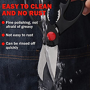 Kitchen Scissors, Heavy Duty Meat Scissors Poultry Shears, Dishwasher Safe Food Cooking Scissors Stainless Steel Utility Shears, 3-Pack