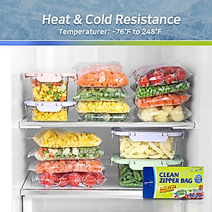 CLEANWRAP Clean Zipper Bag (Mix 225 Bags) | Plastic Bags for Food, Food Storage Bags, Food Bag, Zip Lock, Slider Bags | Medium Zip Bags, Zip Bags for Storage, Plastic Storage Bags for Food