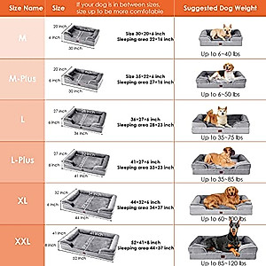 EHEYCIGA Memory Foam Large Dog Bed with Sides, Waterproof Orthopedic Dog Beds for Large Dogs, Non-Slip Bottom and Egg-Crate Foam Large Dog Couch Bed with Washable Removable Cover