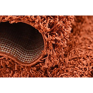 Unique Loom Solid Shag Collection Area Rug (4' 1" x 6' 1", Terracotta)