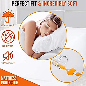 Guardmax Waterproof Crib Mattress Cover Fitted - Smooth and Quiet Toddler Mattress Protector - Machine Washable Crib Cover (28x52x6)