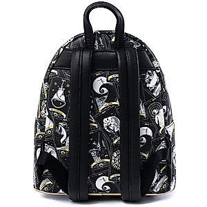 Loungefly Disney Nightmare Before Christmas Tarot Card AOP Womens Double Strap Shoulder Bag Purse