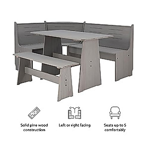 Linon Home Decor Products Grey Corner Dining Set by Linon Leyton Nook