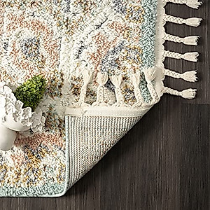 LUXE WEAVERS Southwestern Medallion Fringe Blue 8x10 Area Rug