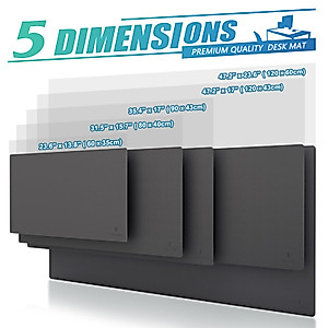 K KNODEL Large Office Leather Desk Mat, Mouse and Keyboard Pad, Computer and Laptop Mat, Desktop Protector and Cover, Writing Pad and Blotter (31.5"x15.7", Dark Gray)