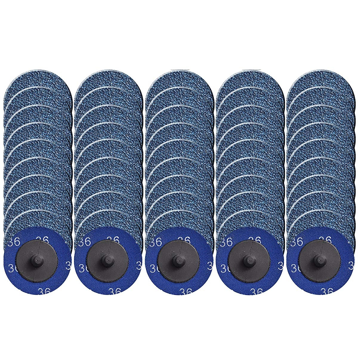 Tshya Quick Change Grinding Disc, 50 Pcs 2 inch Sanding Discs, Zirconia Coated Roll Lock Disc for Surface Prep (36 Grit)