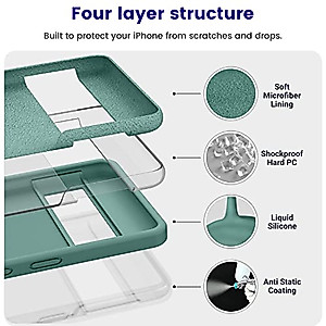OTOFLY Designed for Pixel 7 Case, Silicone Shockproof Slim Thin Phone Case for Google Pixel 7 6.3 inch (Pine Green)