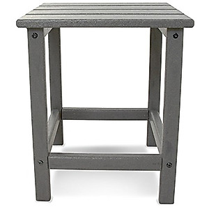 POLYWOOD ECT18GY Long Island Side Table, 18-Inch, Slate Grey