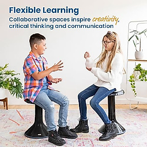 ECR4Kids ACE Active Core Engagement Wobble Stool, 18-Inch Seat Height, Flexible Seating, Black