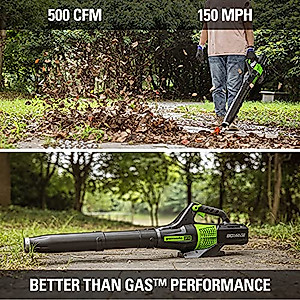 Greenworks 80V (150 MPH / 500 CFM / 75+ Compatible Tools) Cordless Axial Leaf Blower, 2.0Ah Battery and Charger Included