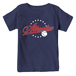 Atlanta Baseball Vintage Kid's Fan T-Shirt (Navy Shirt, 3T)