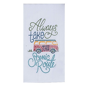 Always Take The Scenic Route And Did Someone Say Road Trip 2 Piece Embroidered Kitchen Towel Bundle