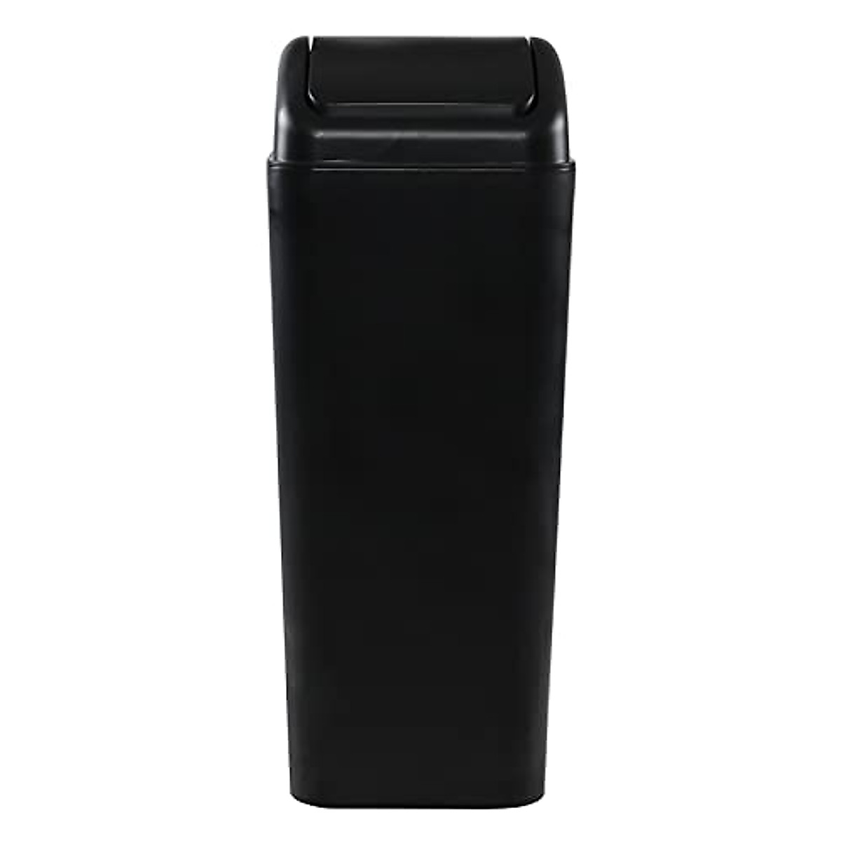 Waikhomes 3.5 Gallons Plastic Trash Can with Swing Lid, Slim Garbage Bin, Black, 1 Pack