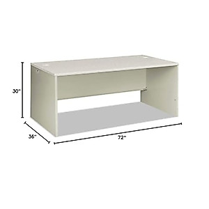 HON 38000 Series Desk Shell, 72" X 36" X 30", Light Gray/Silver