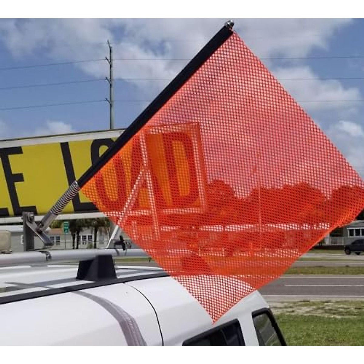 Mytee Products EZ Mount Warning Flag Red 18" x 18" Mesh Safety Flag DOT Compliant | Spring Loaded Quick n Easy Disconnect - 2 Pack