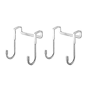 LOVENJOY Over Cabinet Hooks Stainless Steel Metal, Double S Shaped Hangers Rack Holder for Drawer Closet Kitchen, 2 Pcs